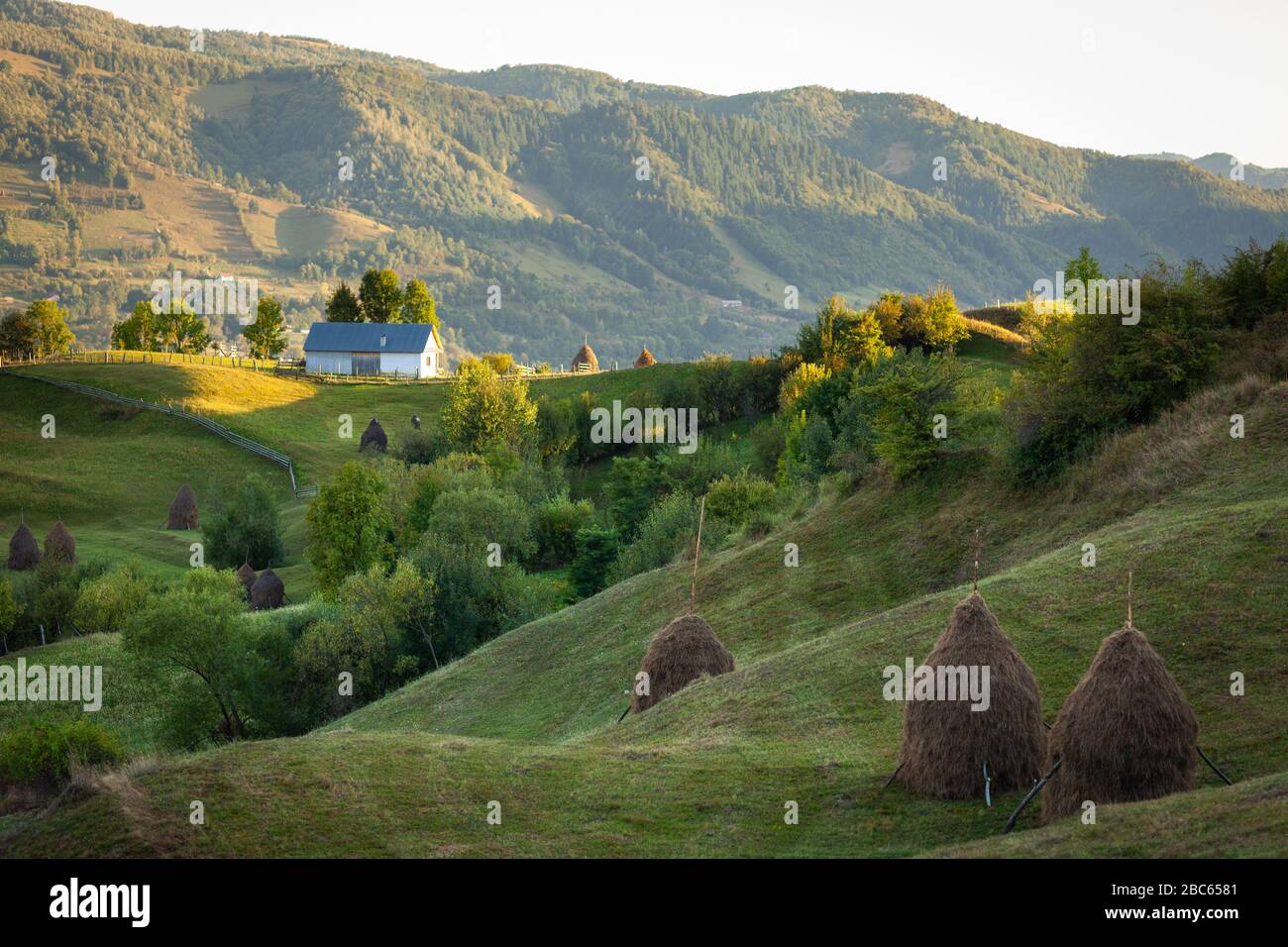 Simple beautiful rural landscape in Romania Stock Photo - Alamy