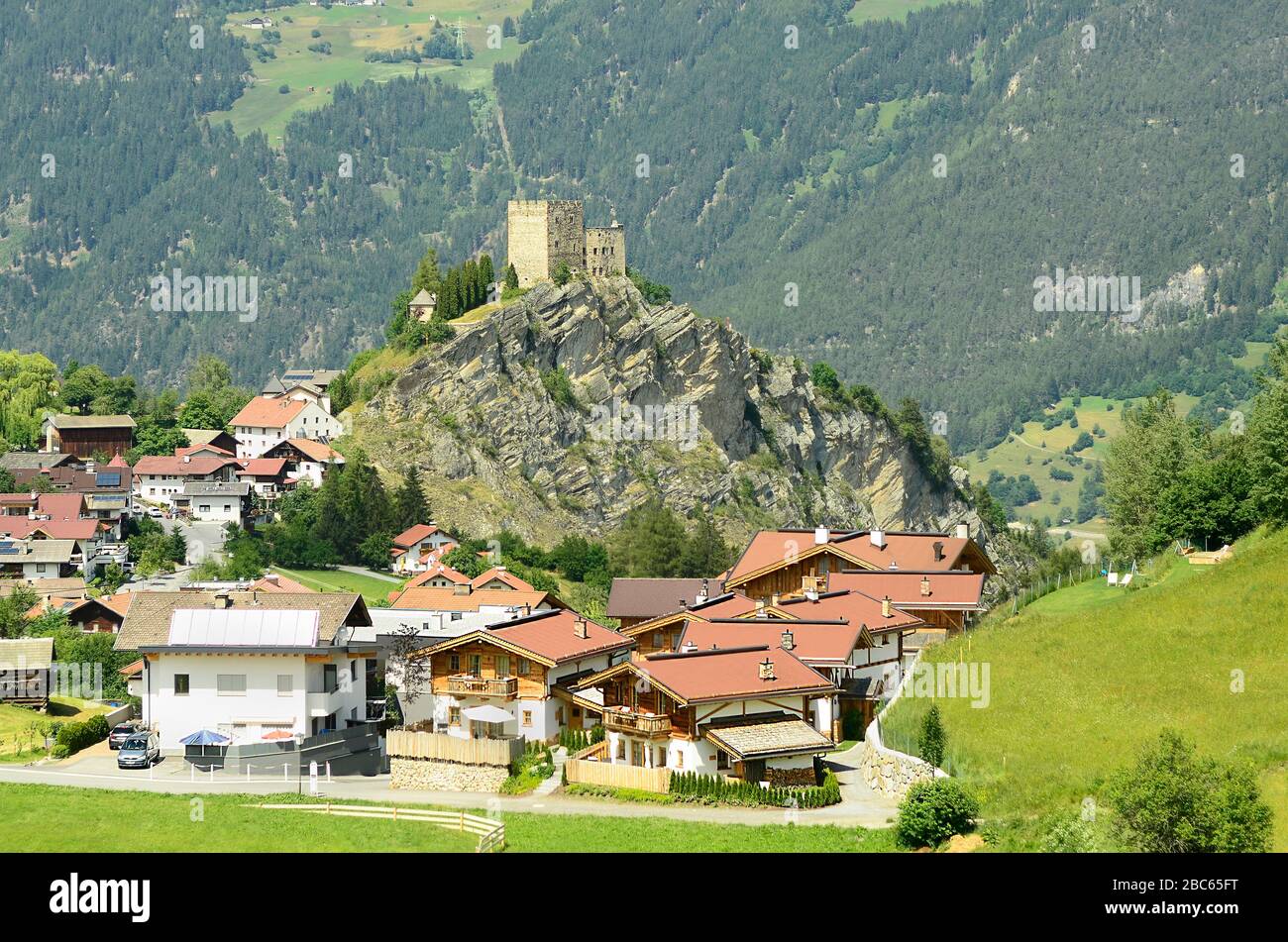 Austria, mountain village Ladis in Tirol Stock Photo - Alamy