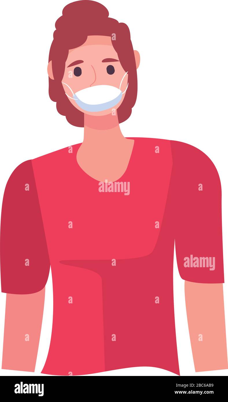 Man with mask flat style icon design of Medical care health hospital ...