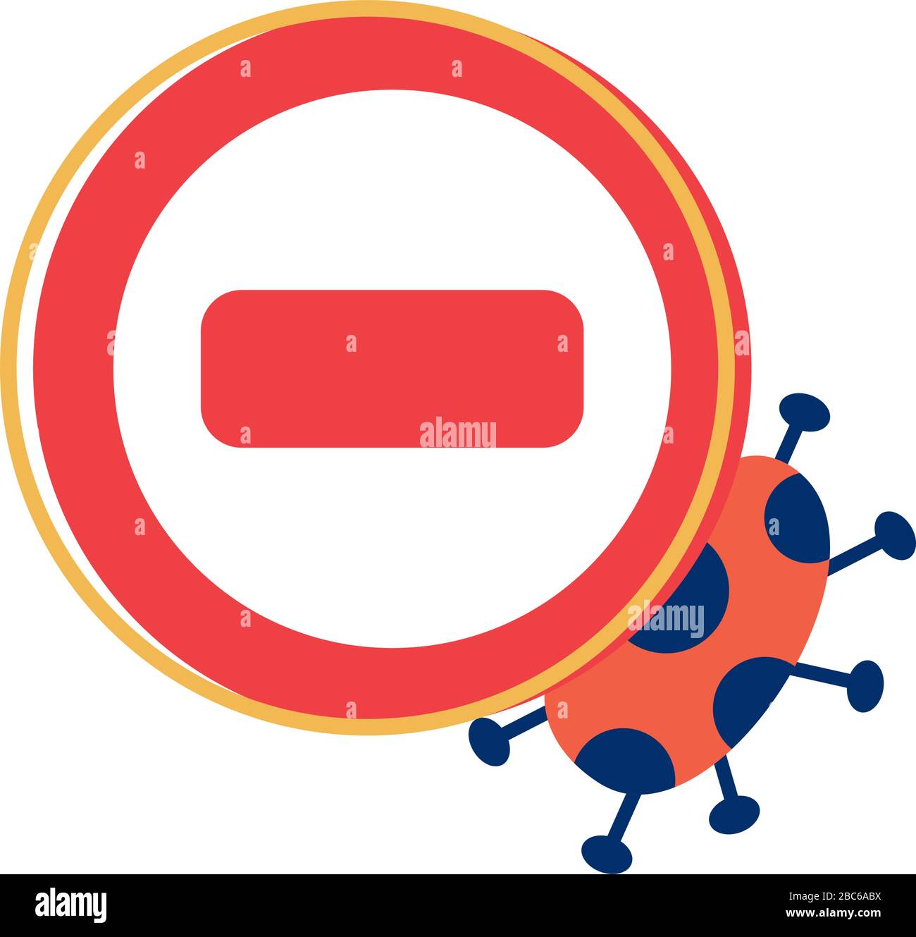 minus symbol with covid 19 particle flat style Stock Vector Image & Art ...