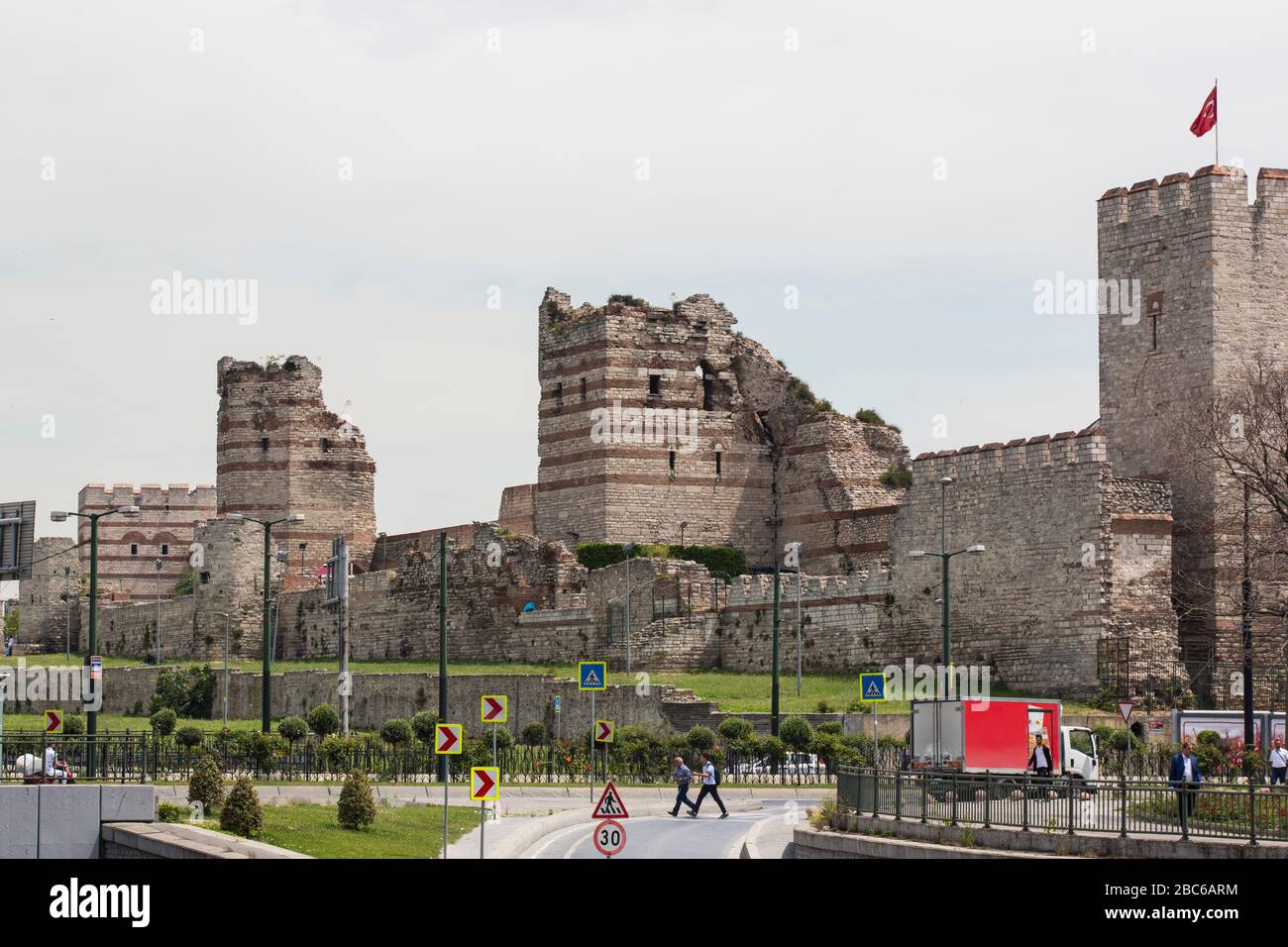 The old walls of Emperor Theodosius for the defense of Constantinople ...