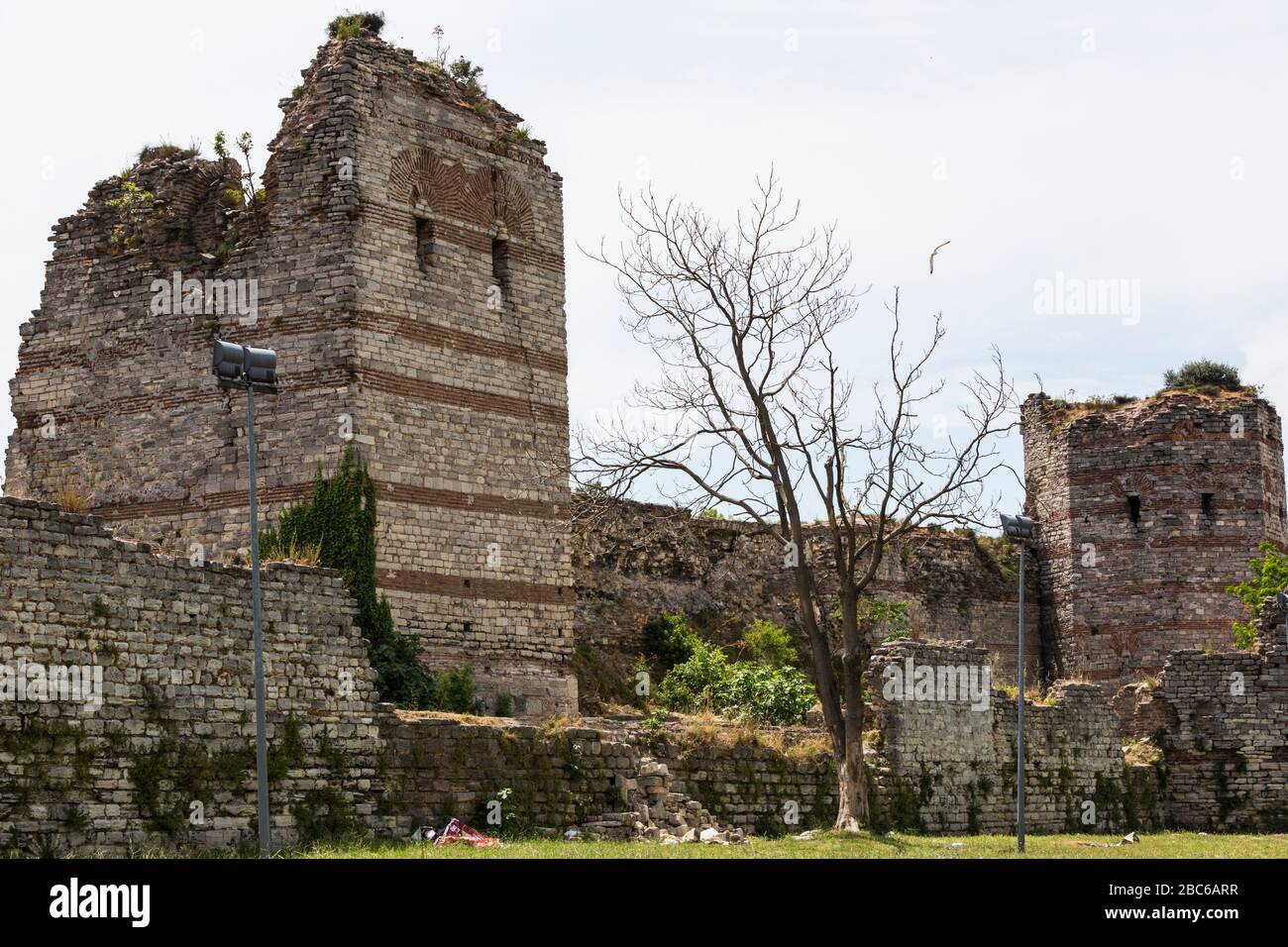The old walls of Emperor Theodosius for the defense of Constantinople ...