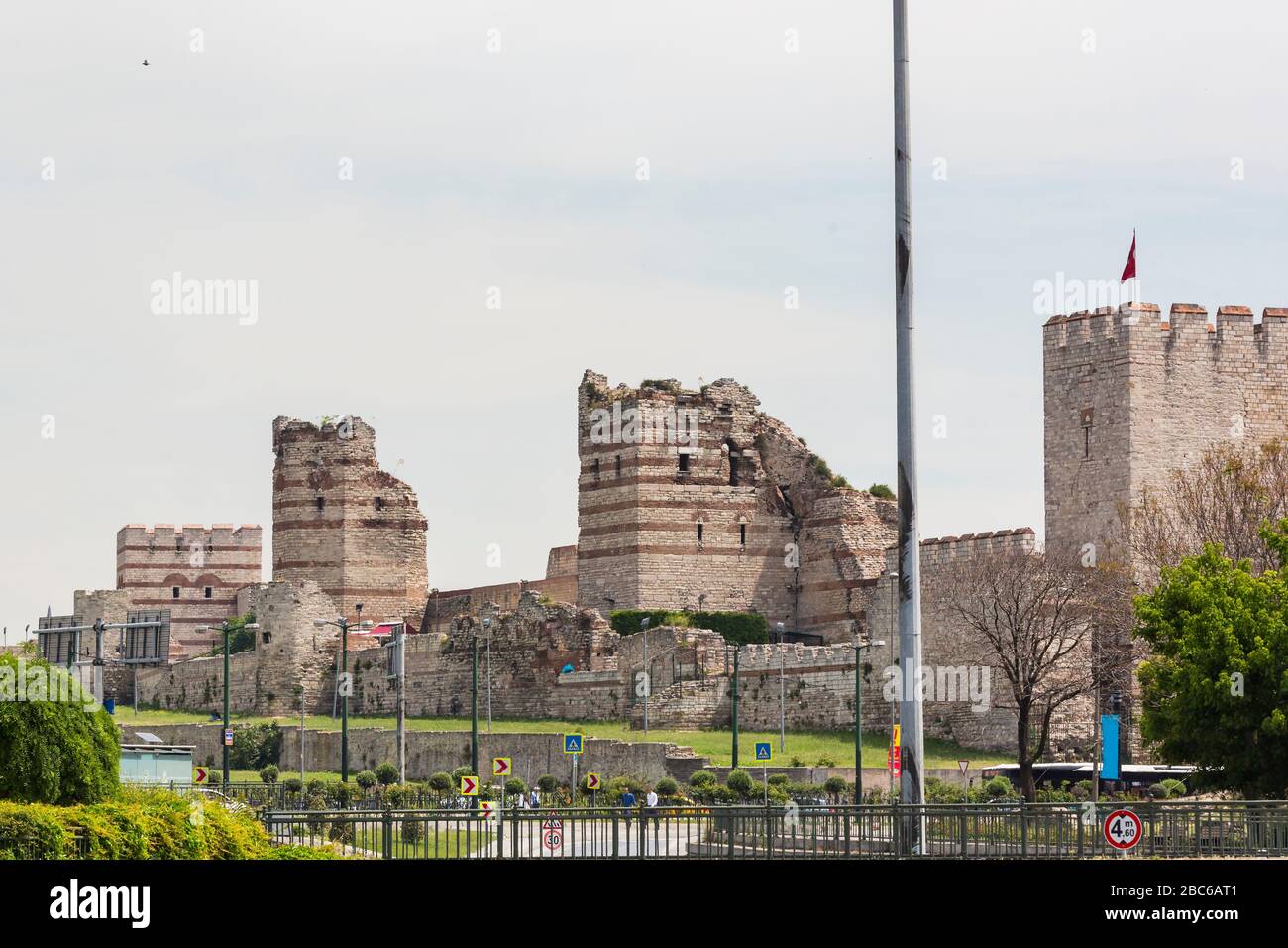 The old walls of Emperor Theodosius for the defense of Constantinople ...