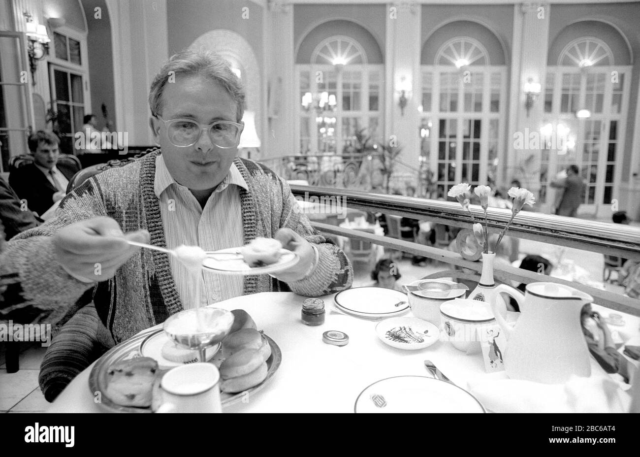 Christopher Biggins taking tea at the Waldorf Hotel, London, 1988 Stock ...