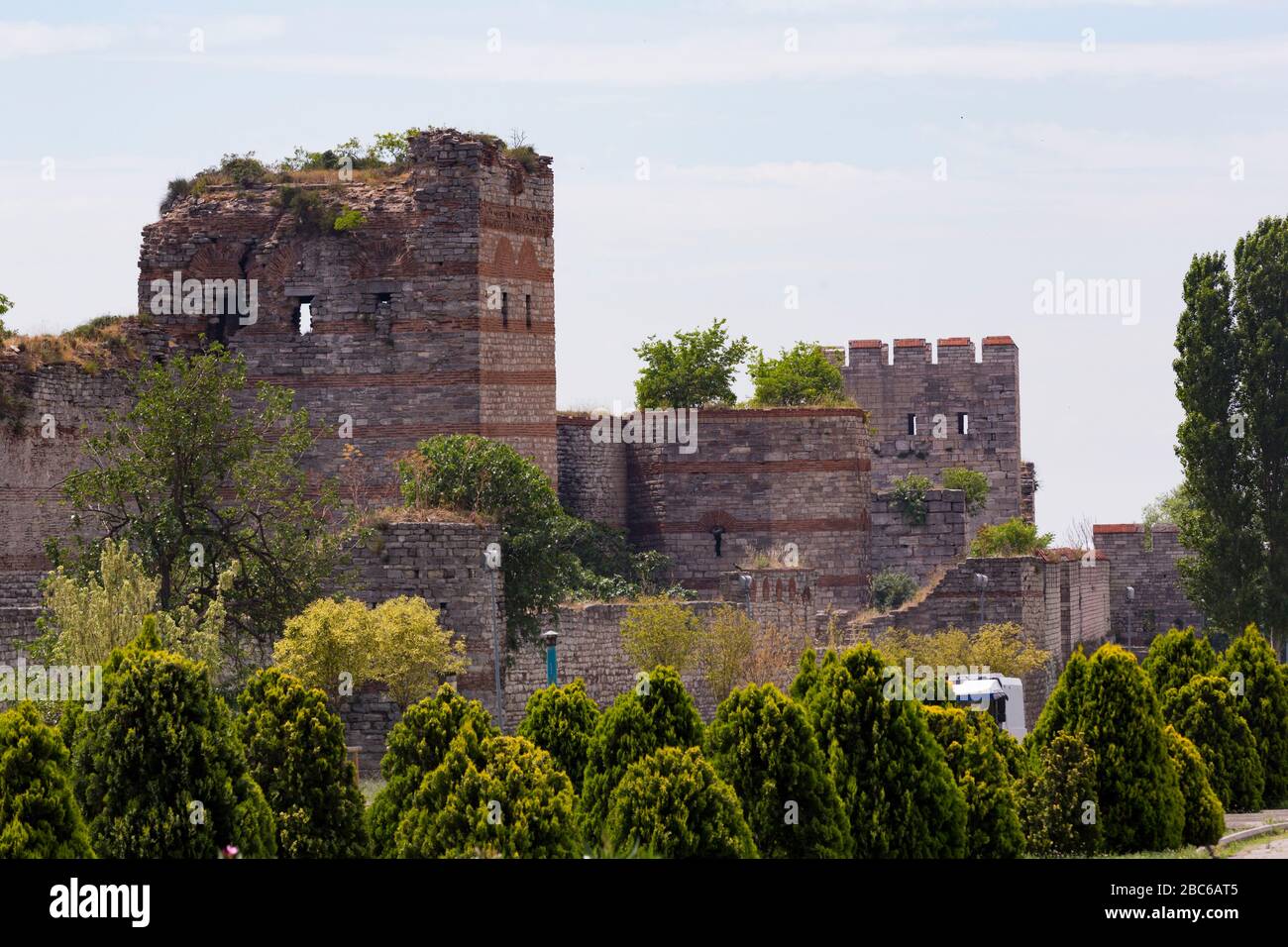 The old walls of Emperor Theodosius for the defense of Constantinople ...