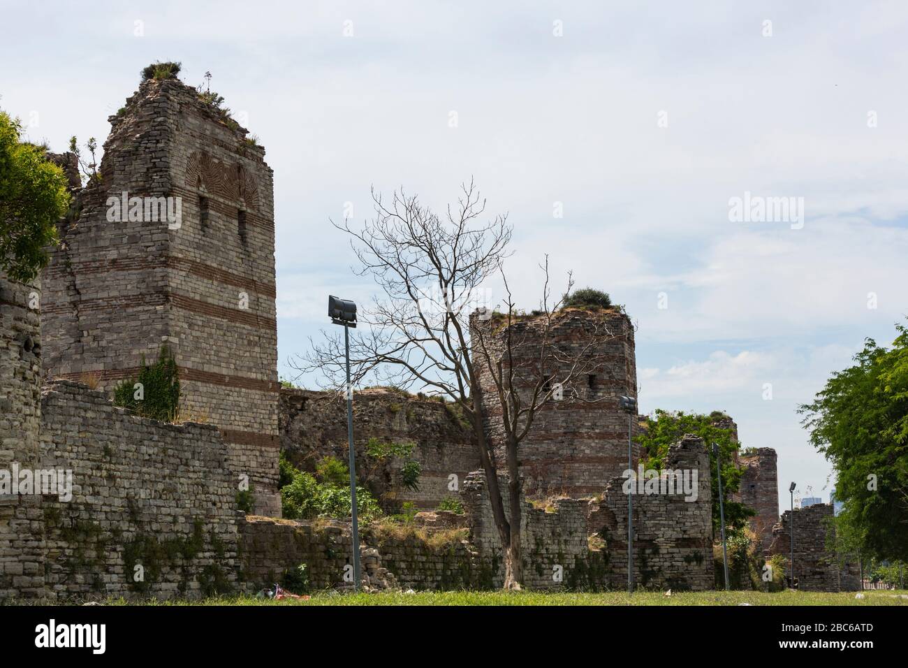 The old walls of Emperor Theodosius for the defense of Constantinople ...