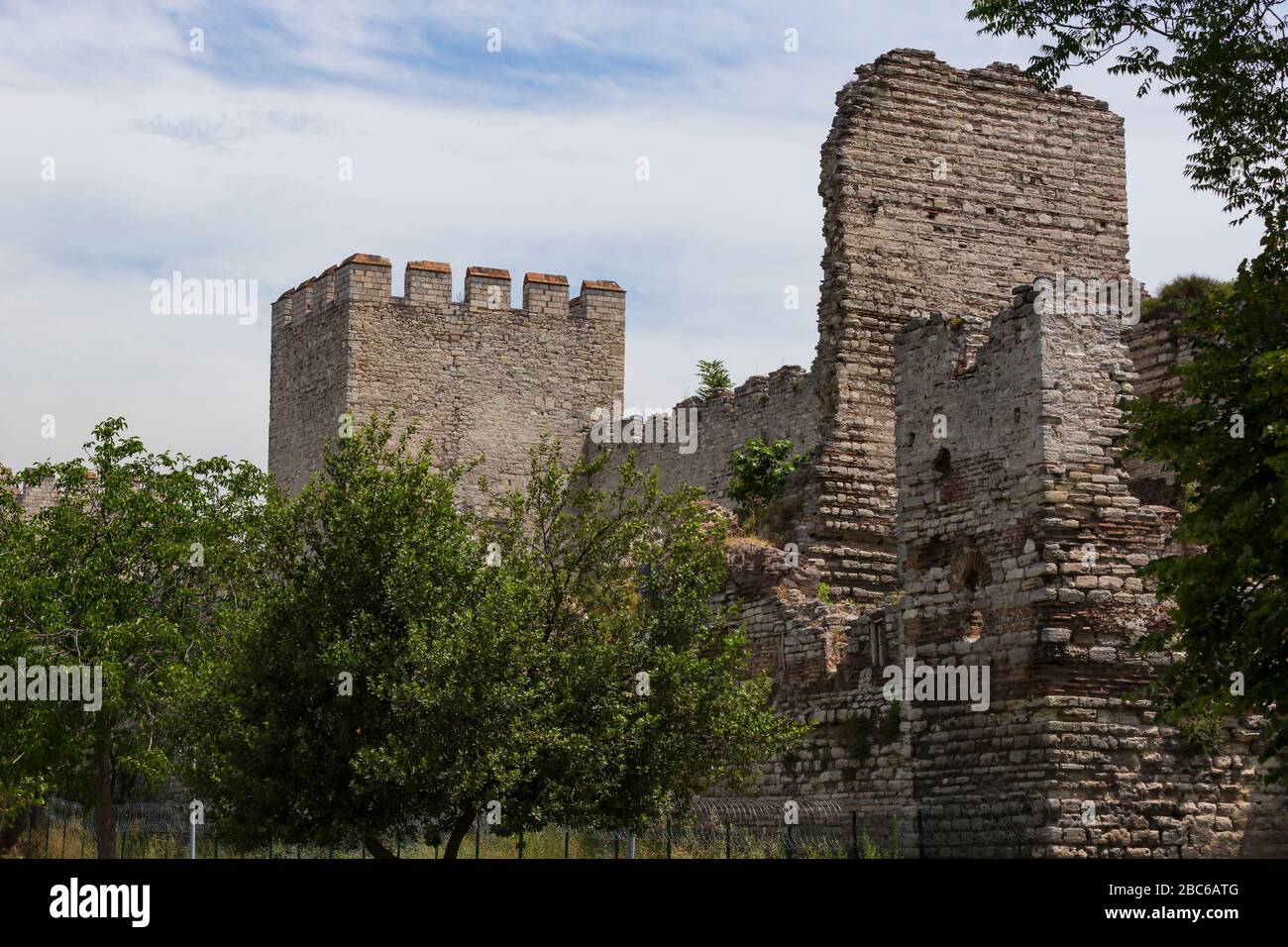 The old walls of Emperor Theodosius for the defense of Constantinople ...