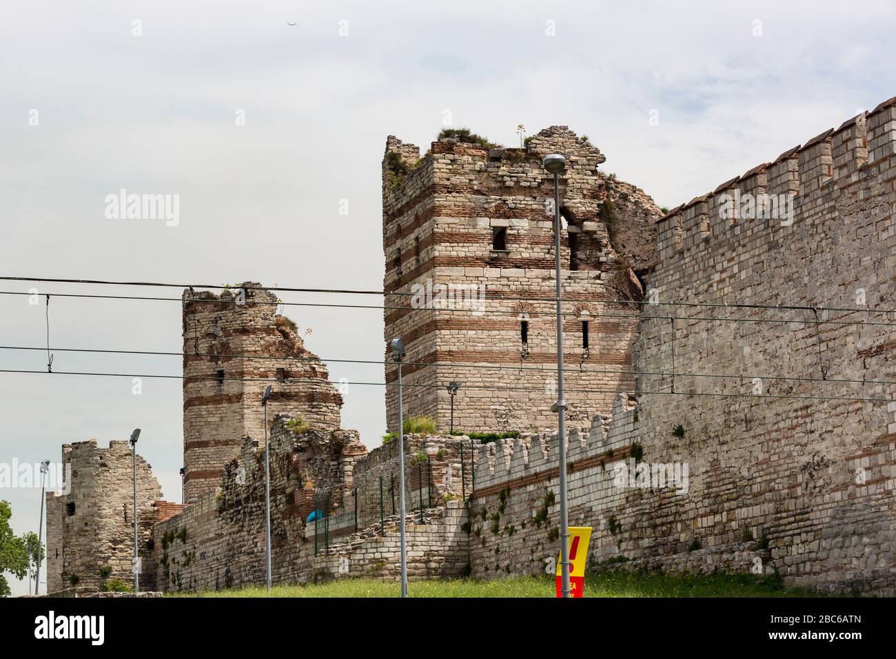 The old walls of Emperor Theodosius for the defense of Constantinople ...