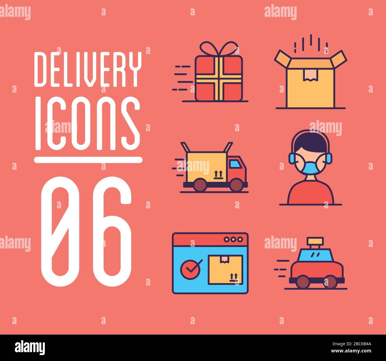 bundle of delivery service icons Stock Vector Image & Art - Alamy