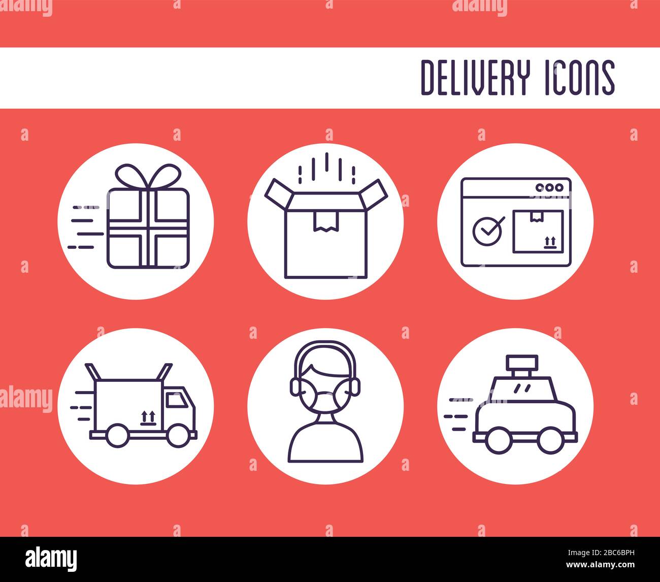 bundle of delivery service icons Stock Vector Image & Art - Alamy