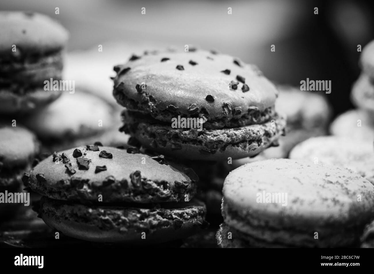 delicious mix macaroons close up view Stock Photo - Alamy
