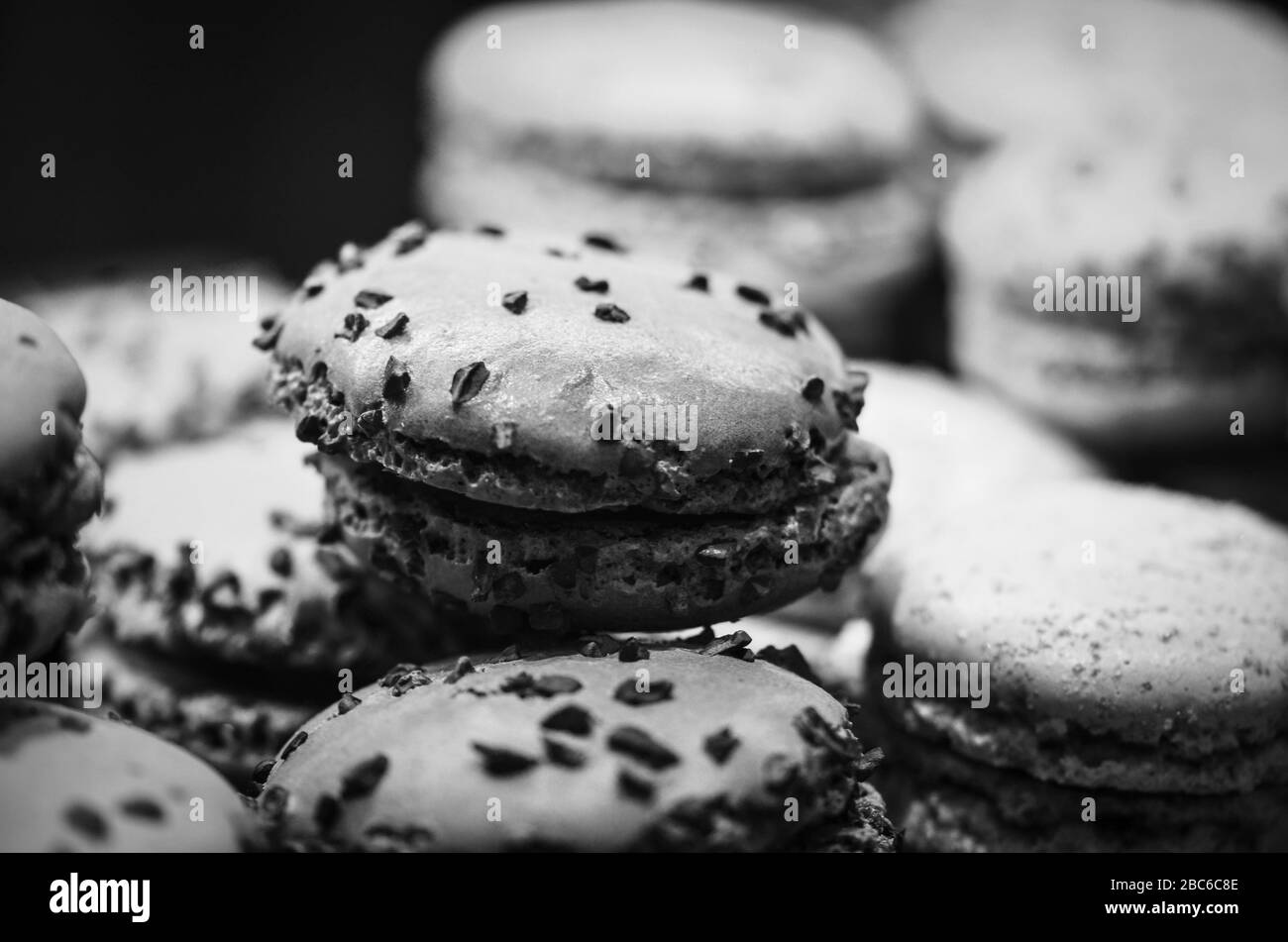 delicious mix macaroons close up view Stock Photo - Alamy
