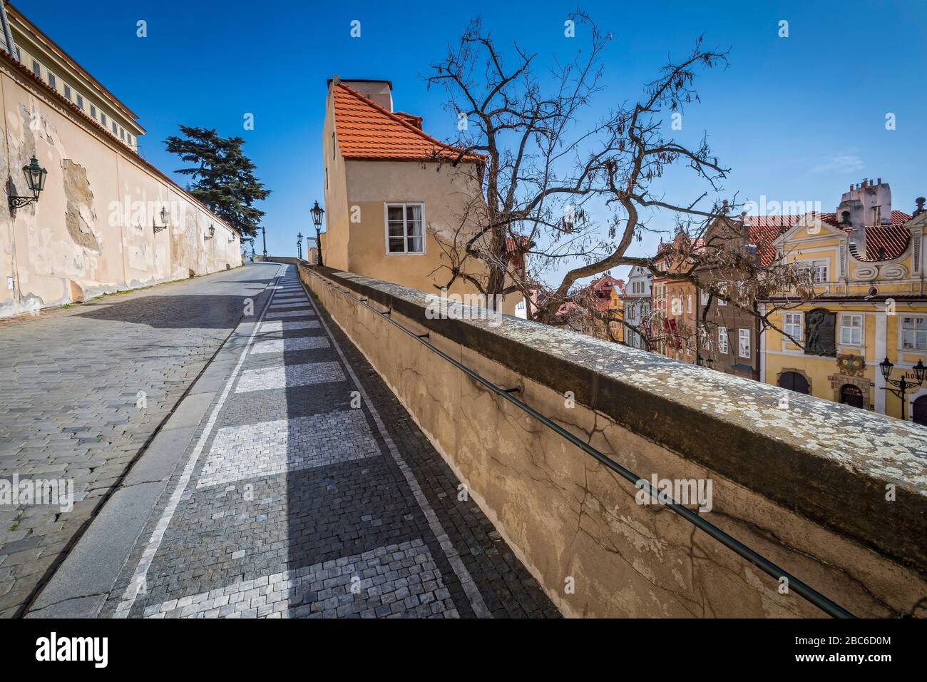 Unpeopled pragues nerudova street and panorama hi-res stock photography ...