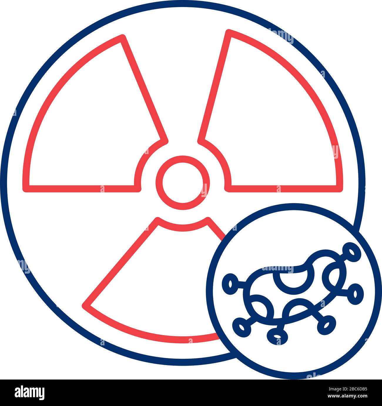 nuclear symbol with covid 19 particle line style Stock Vector Image ...