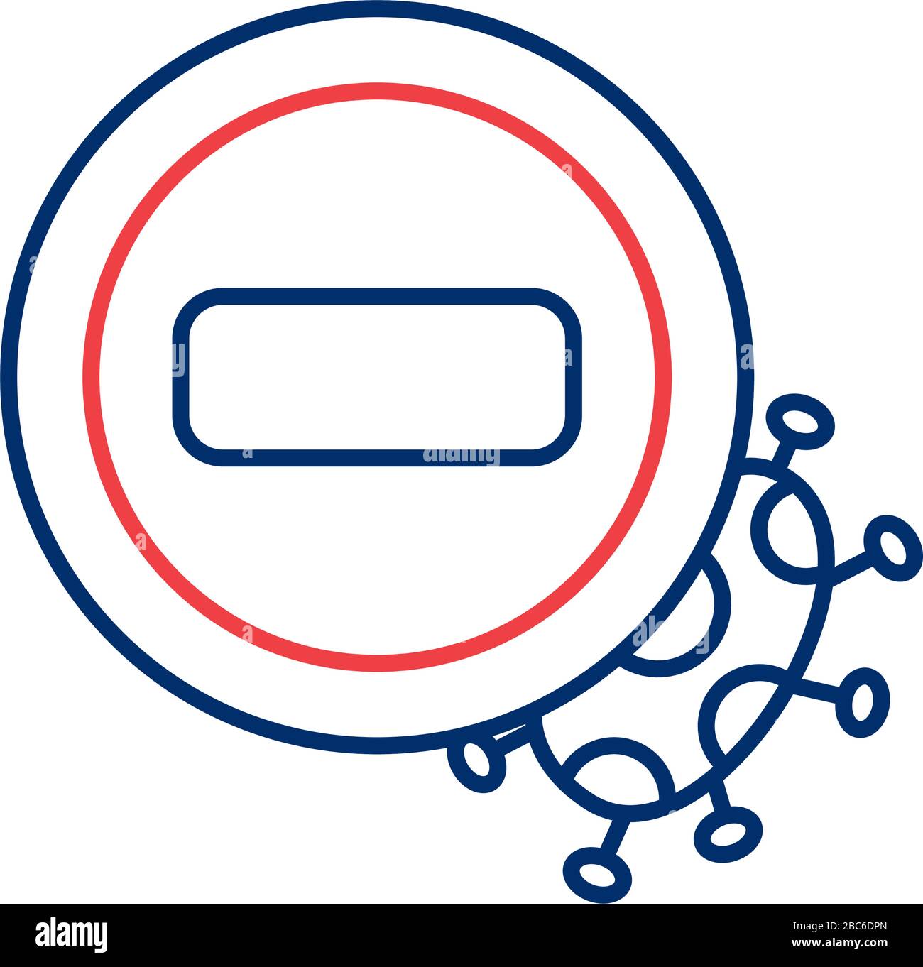 minus symbol with covid 19 particle line style Stock Vector Image & Art ...