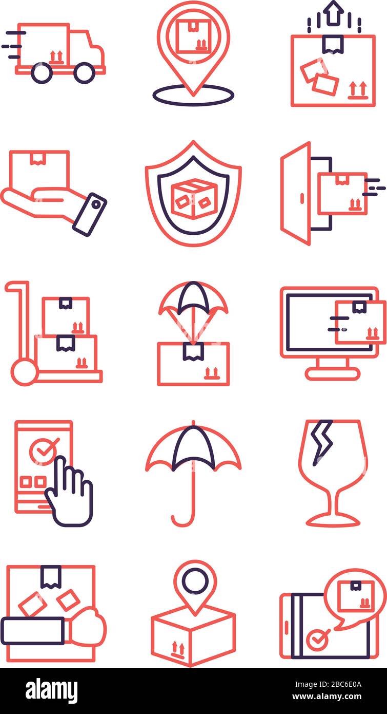 bundle of delivery service icons Stock Vector Image & Art - Alamy