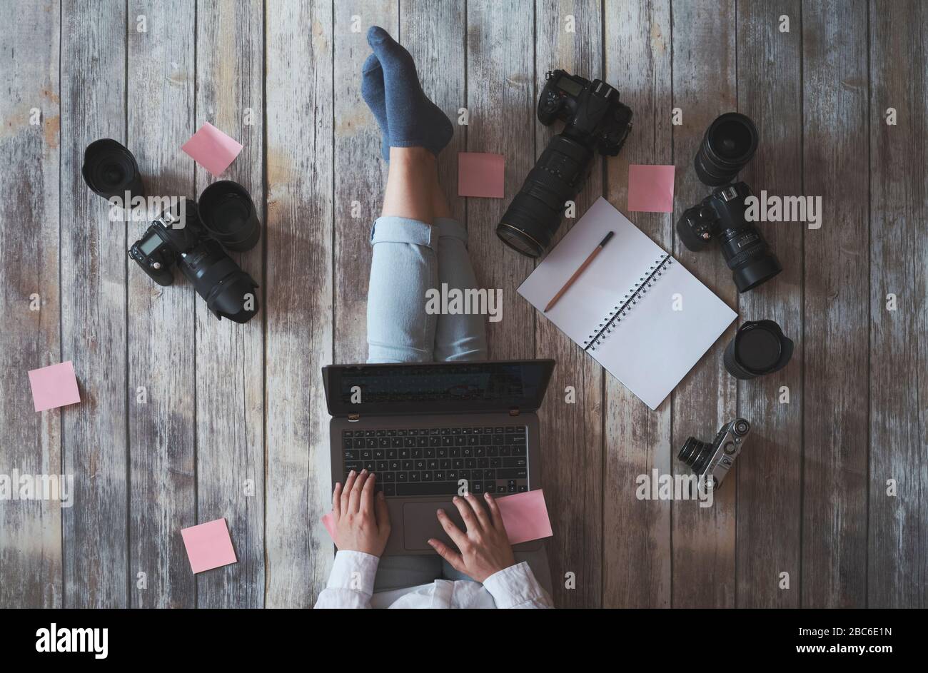 young photographer working from home Stock Photo - Alamy