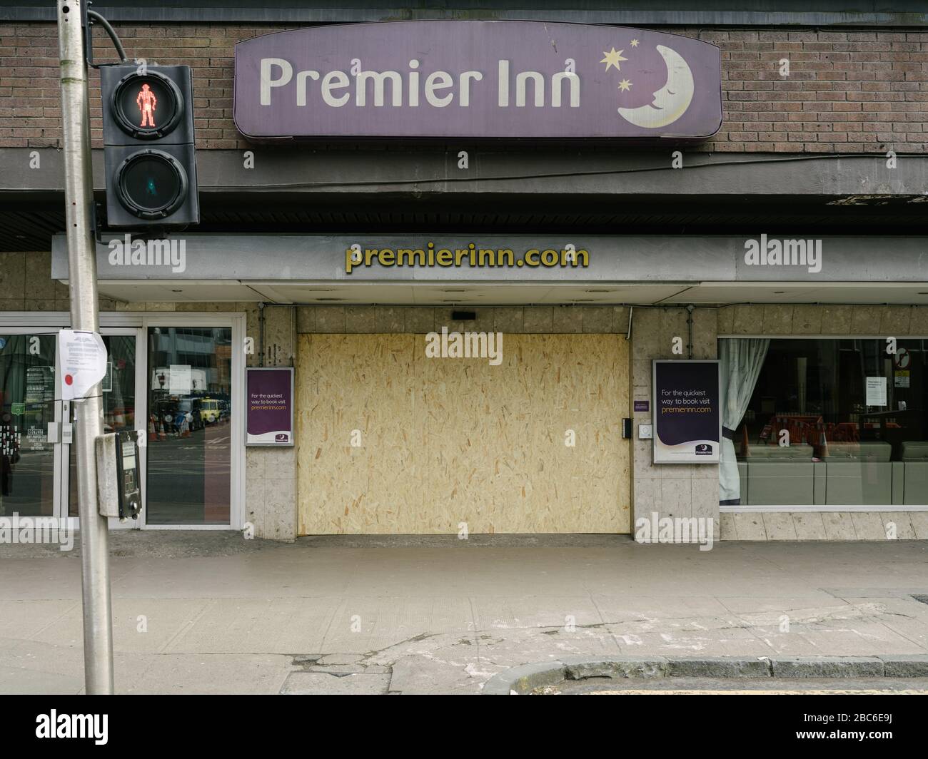Premier Inn hotel on Argyll Street in Glasgow, boarded up and closed ...