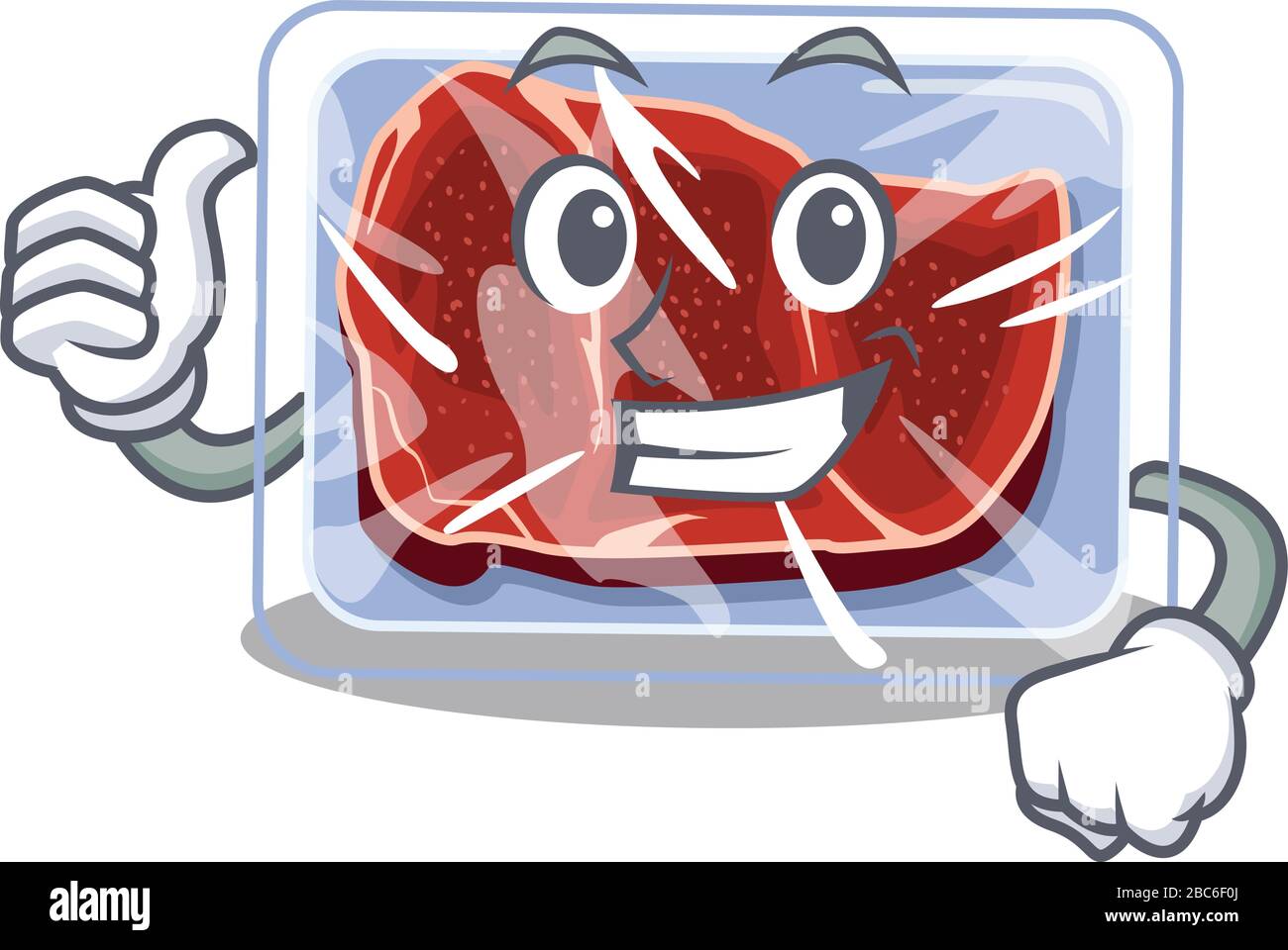 Frozen beef cartoon character design making OK gesture Stock Vector ...