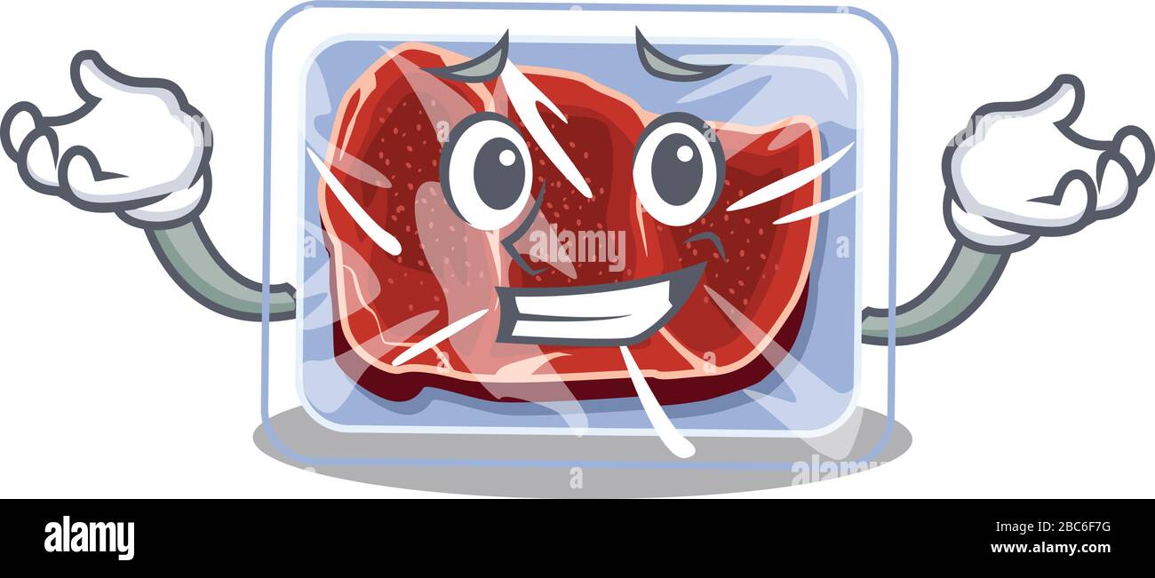 A picture of grinning frozen beef cartoon design concept Stock Vector ...