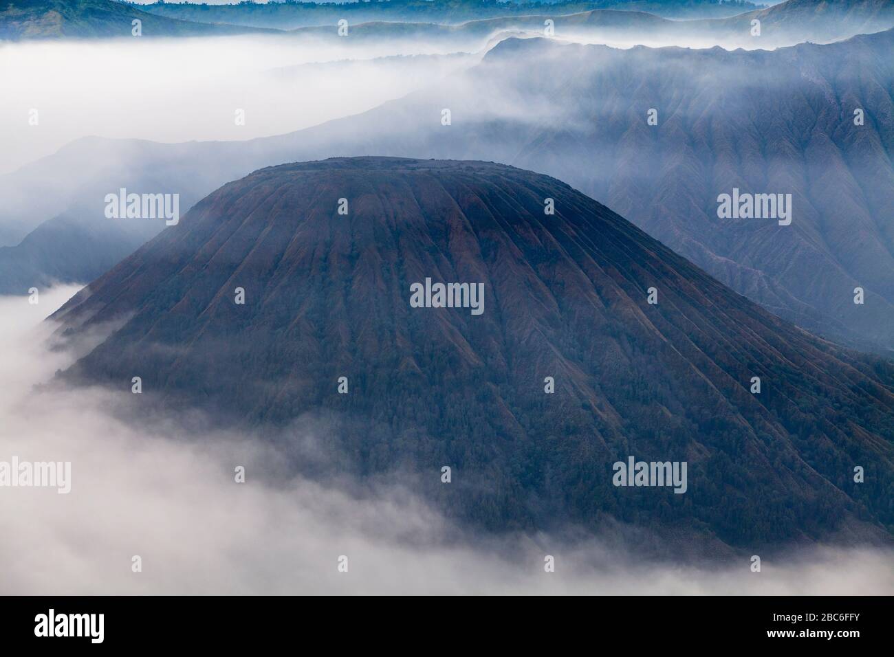 An Elevated View Of Mount Batok and The Bromo Tengger Semeru National ...