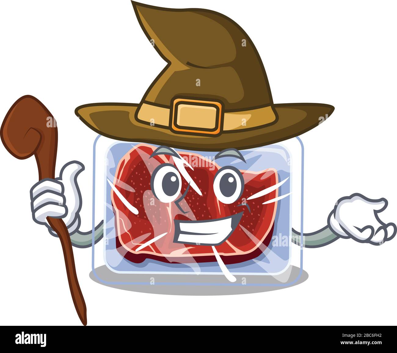 frozen beef sneaky and tricky witch cartoon character Stock Vector ...