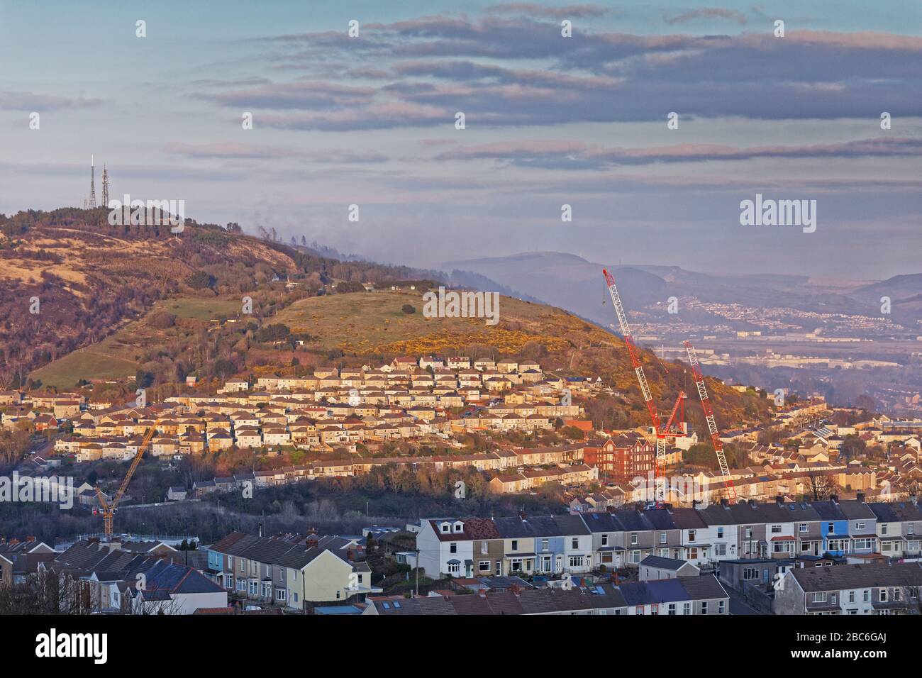 Smoke is visible over Kilvey Hill after a fire broke out in Swansea ...