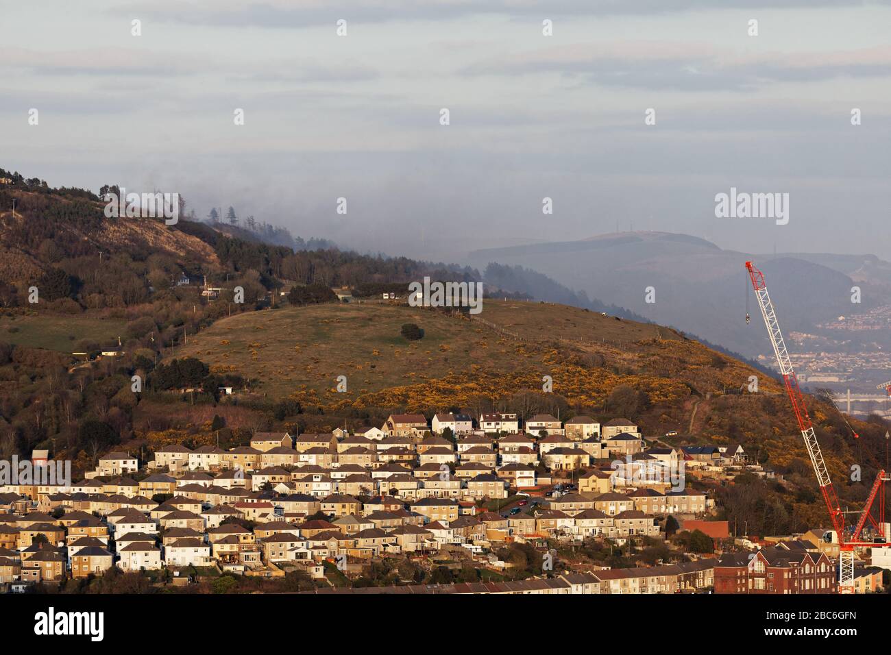 Smoke is visible over Kilvey Hill after a fire broke out in Swansea ...