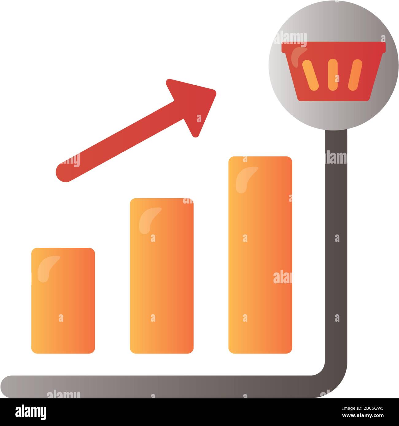 price hike arrow up in bars infographics degradient style Stock Vector ...