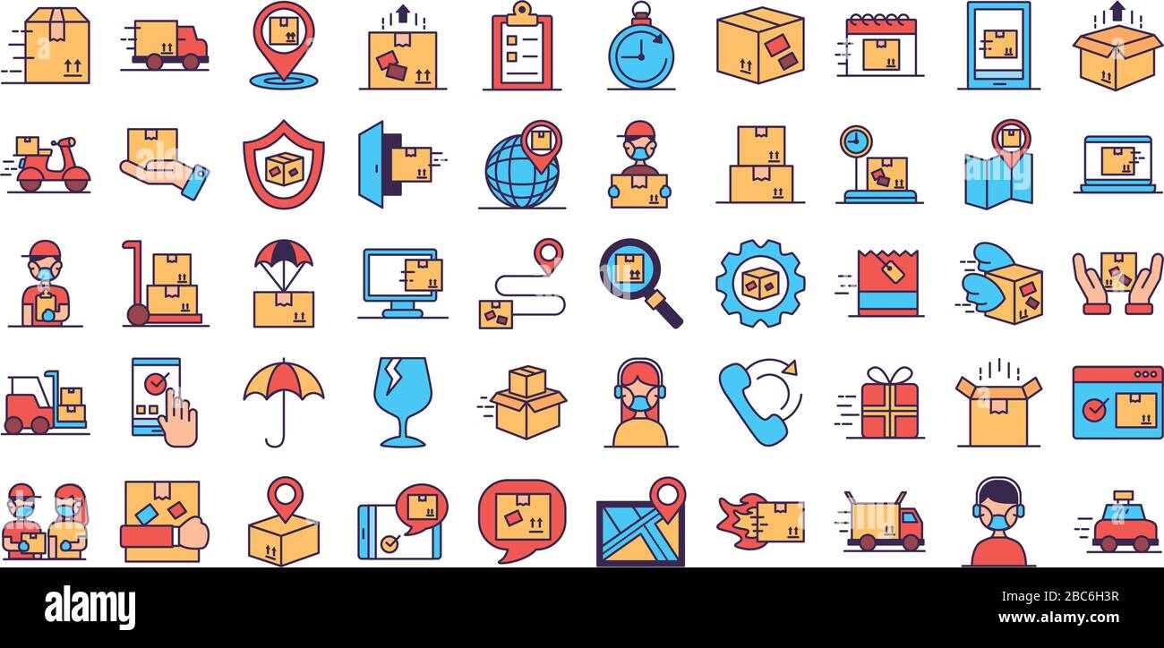 bundle of delivery service icons Stock Vector Image & Art - Alamy
