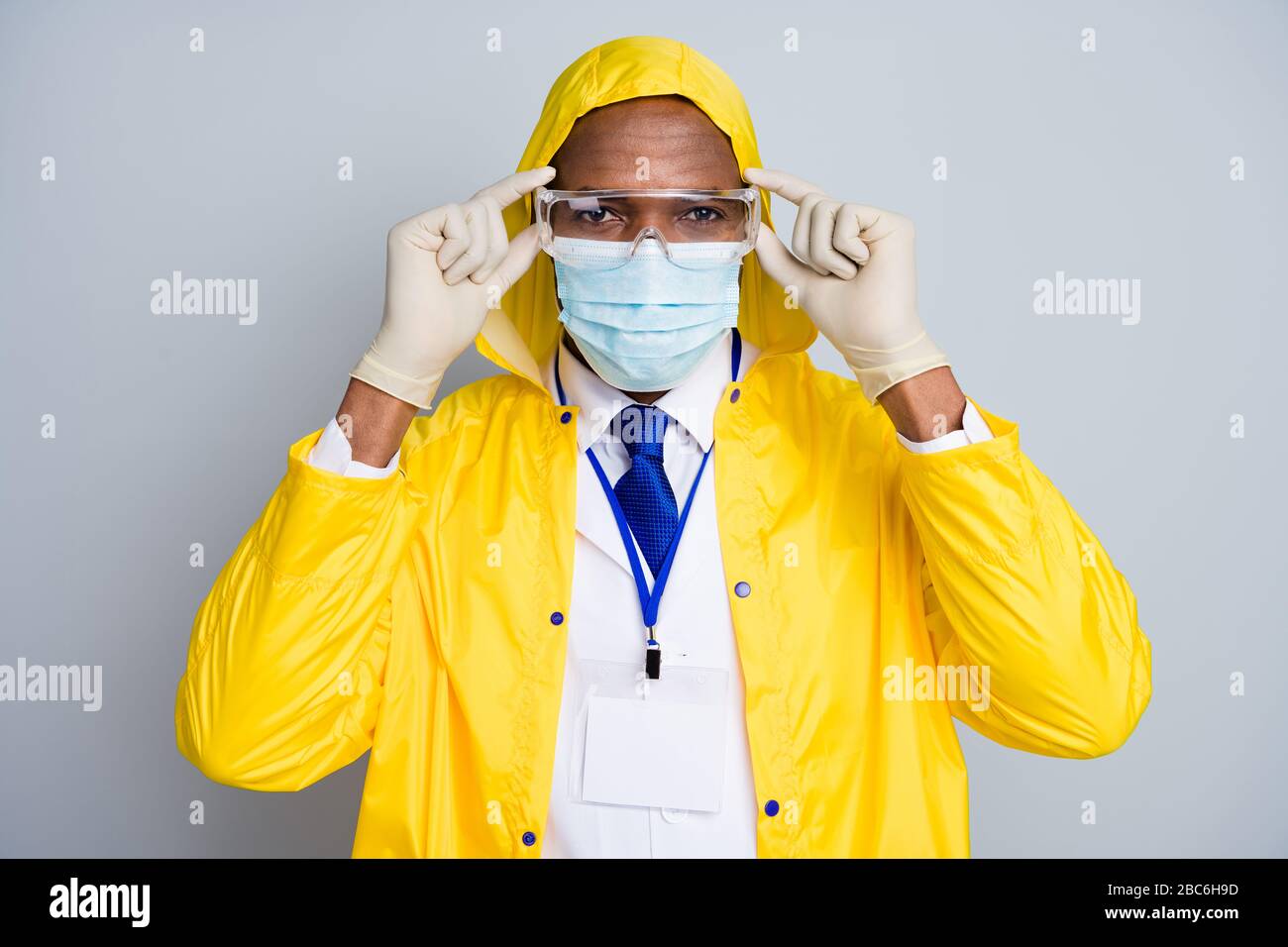 Photo of virologist doctor expert dark skin guy virology department ...