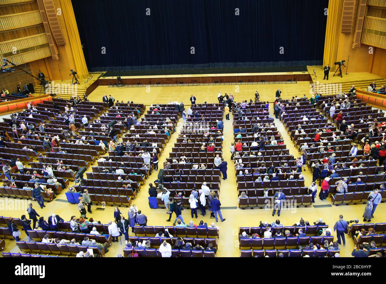 Moscow , Russia - 24 March, 2019. Interior of The Concert Hall , State ...