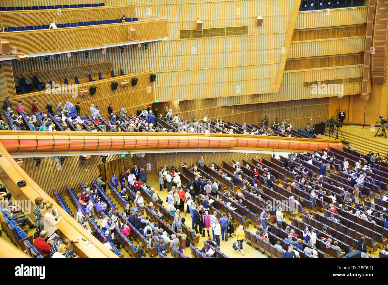 Moscow , Russia - 24 March, 2019. Interior of The Concert Hall , State ...