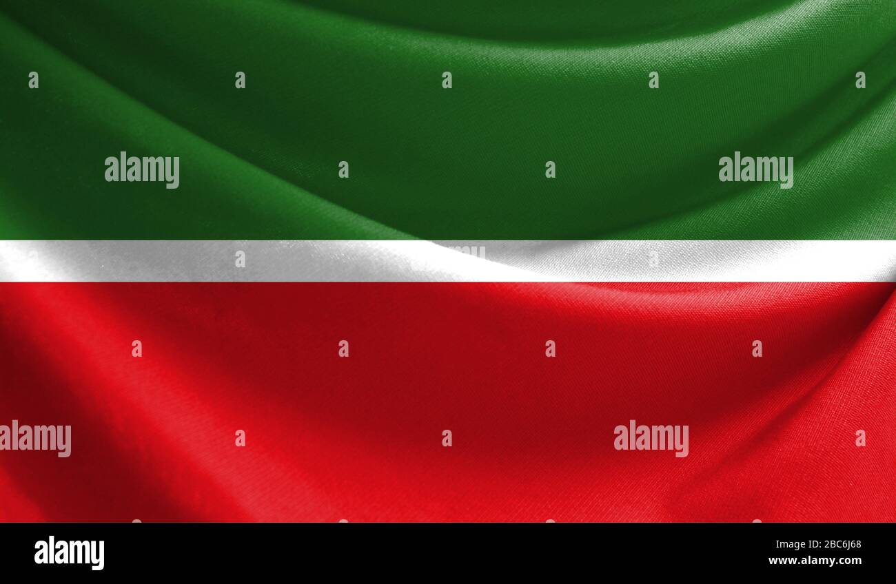 Realistic flag of Tatarstan on the wavy surface of fabric Stock Photo ...