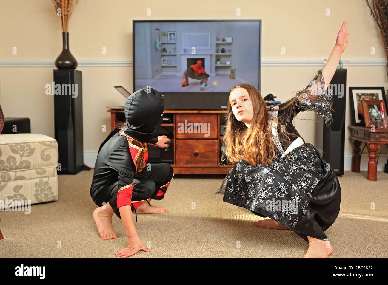 Wales, Rhys Williams and his sister Erin dress up for Joe Wicks Primary ...