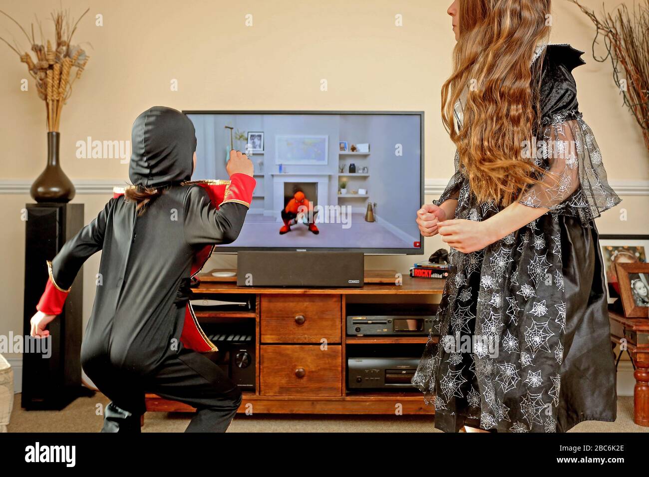 Wales, Rhys Williams and his sister Erin dress up for Joe Wicks Primary ...