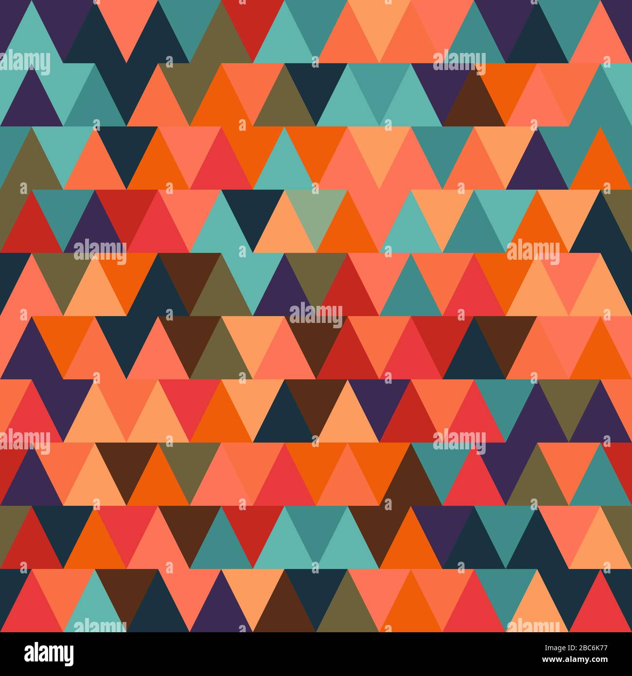Seamless geometric pattern with multi-colored triangles. Modern random ...
