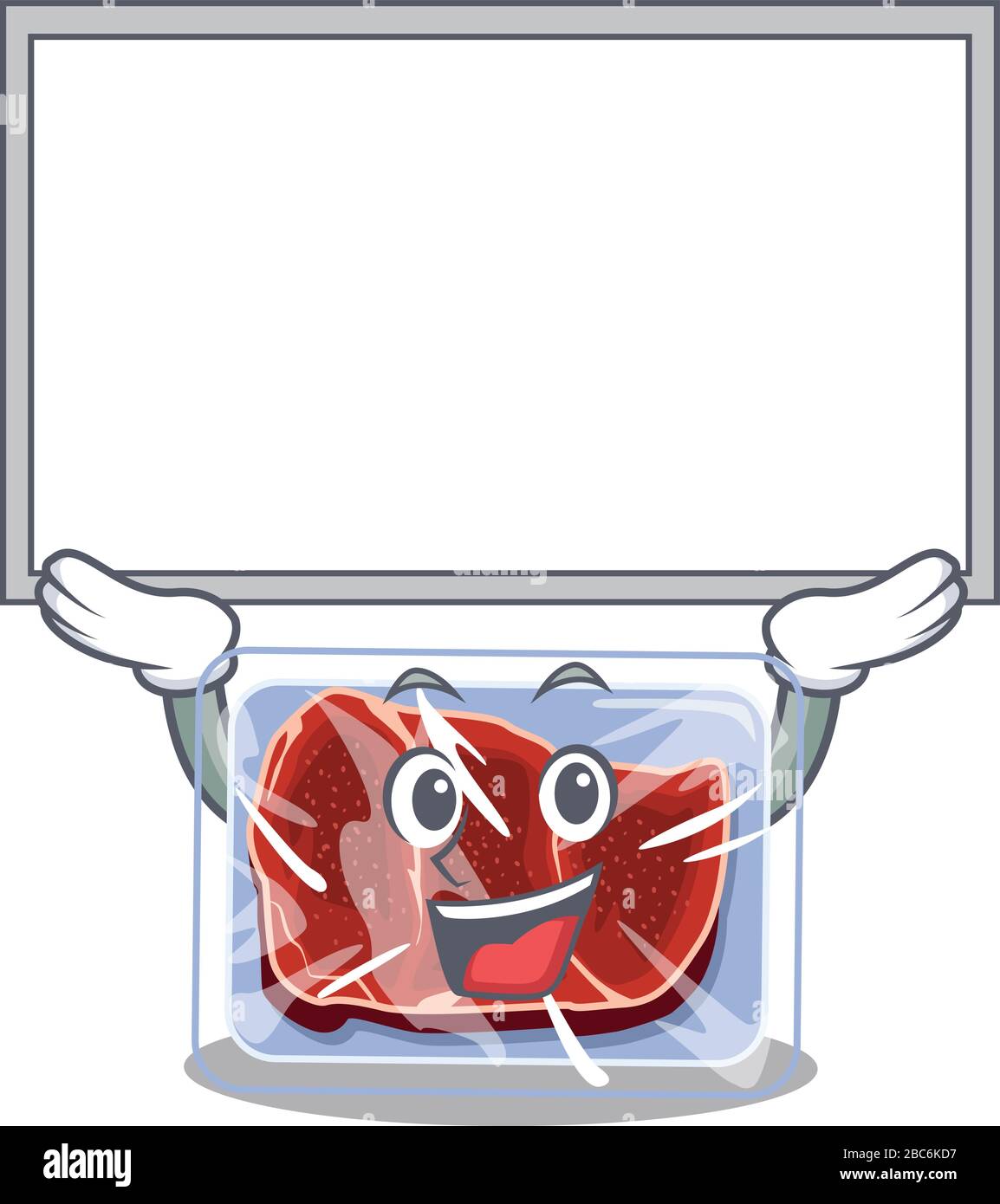 Mascot design of frozen beef lift up a board Stock Vector Image & Art ...