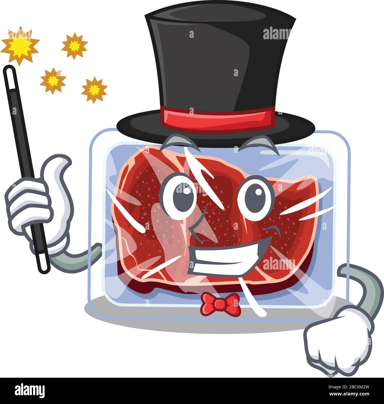 An attractive Magician of frozen beef cartoon design Stock Vector Image ...