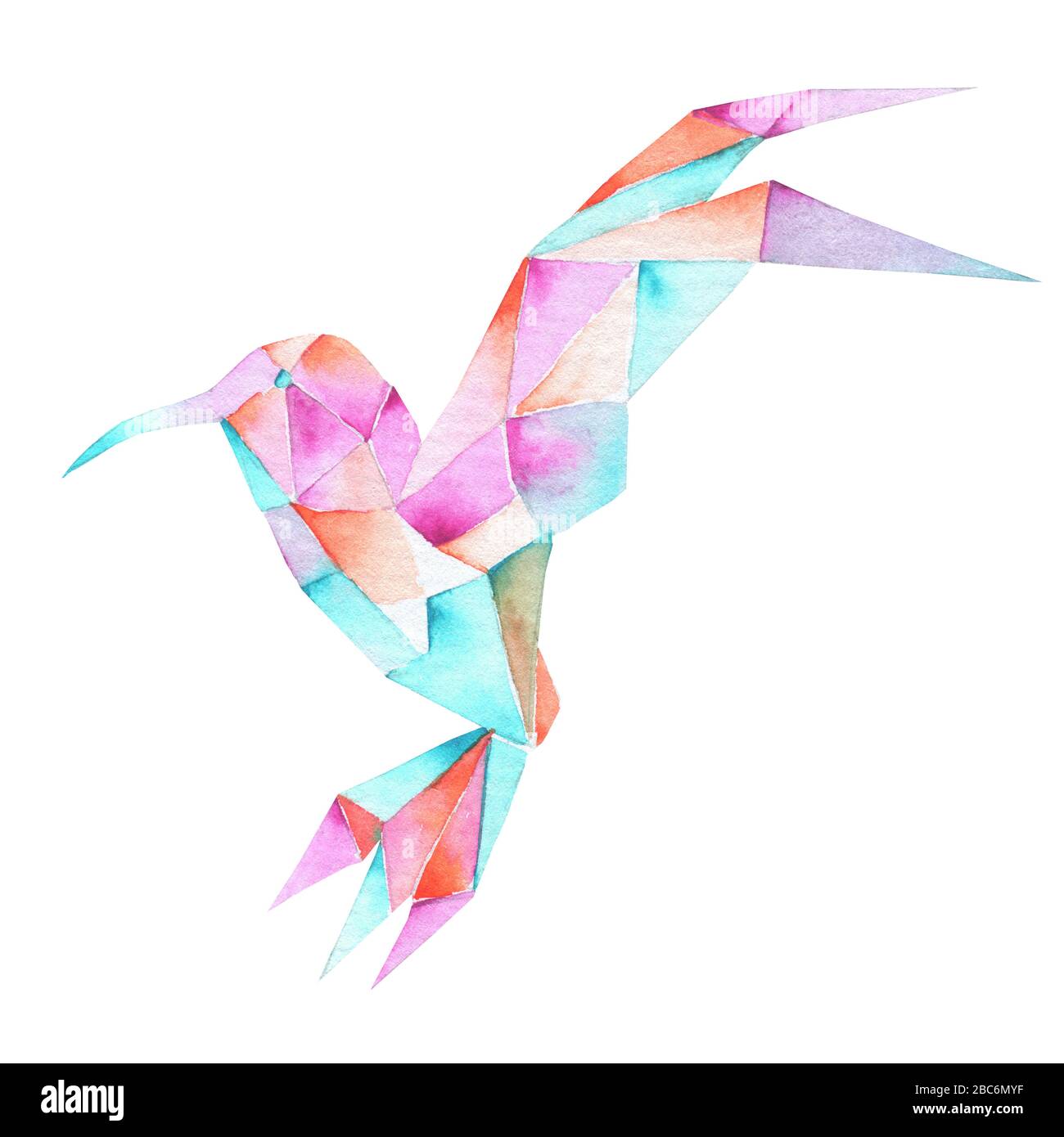 Origami paper bird isolated on white background Stock Photo - Alamy