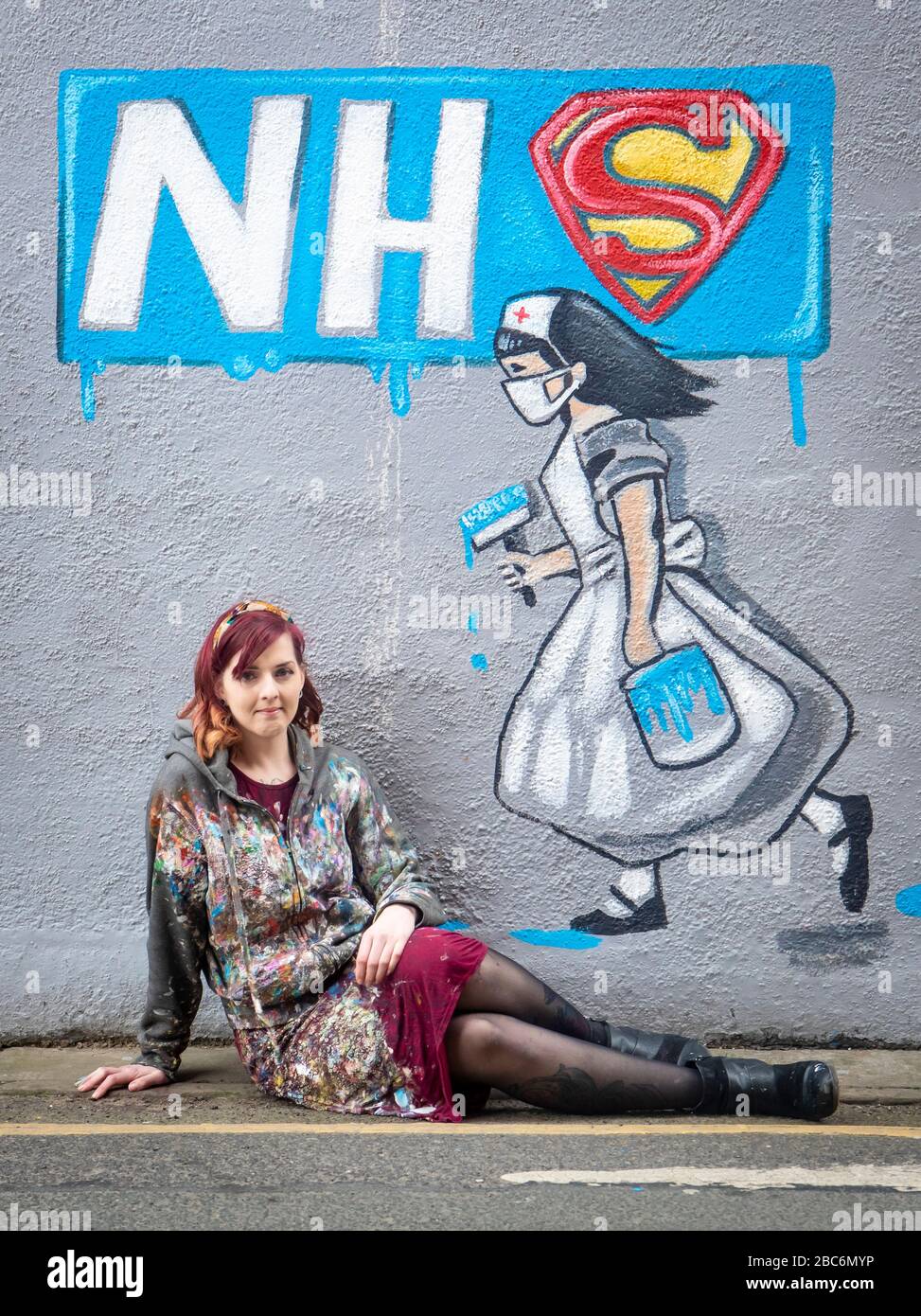 Mural on the side of horse vaults pub in pontefract hi-res stock ...