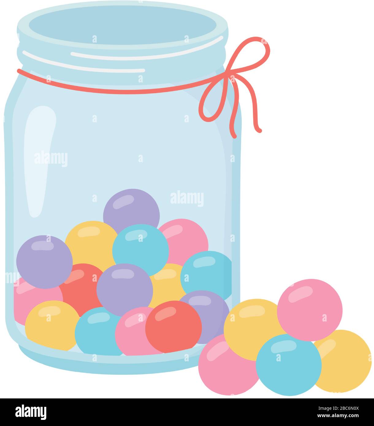 jar glass with balls candies sweet confectionery isolated icon vector ...