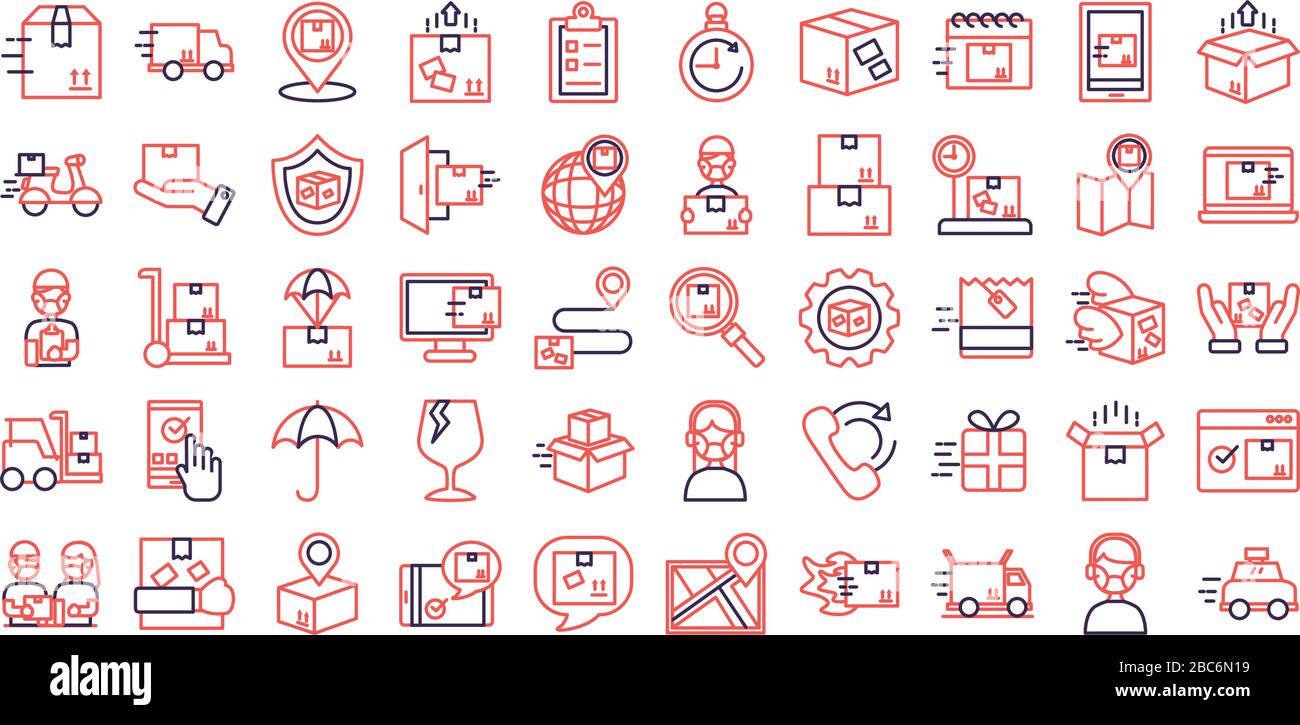 bundle of delivery service icons Stock Vector Image & Art - Alamy