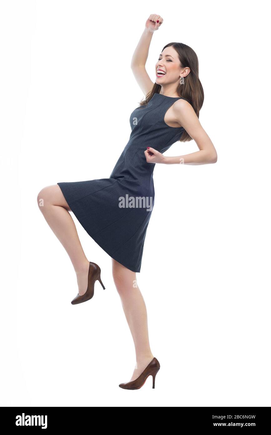 Excited woman full body shot hi-res stock photography and images - Alamy