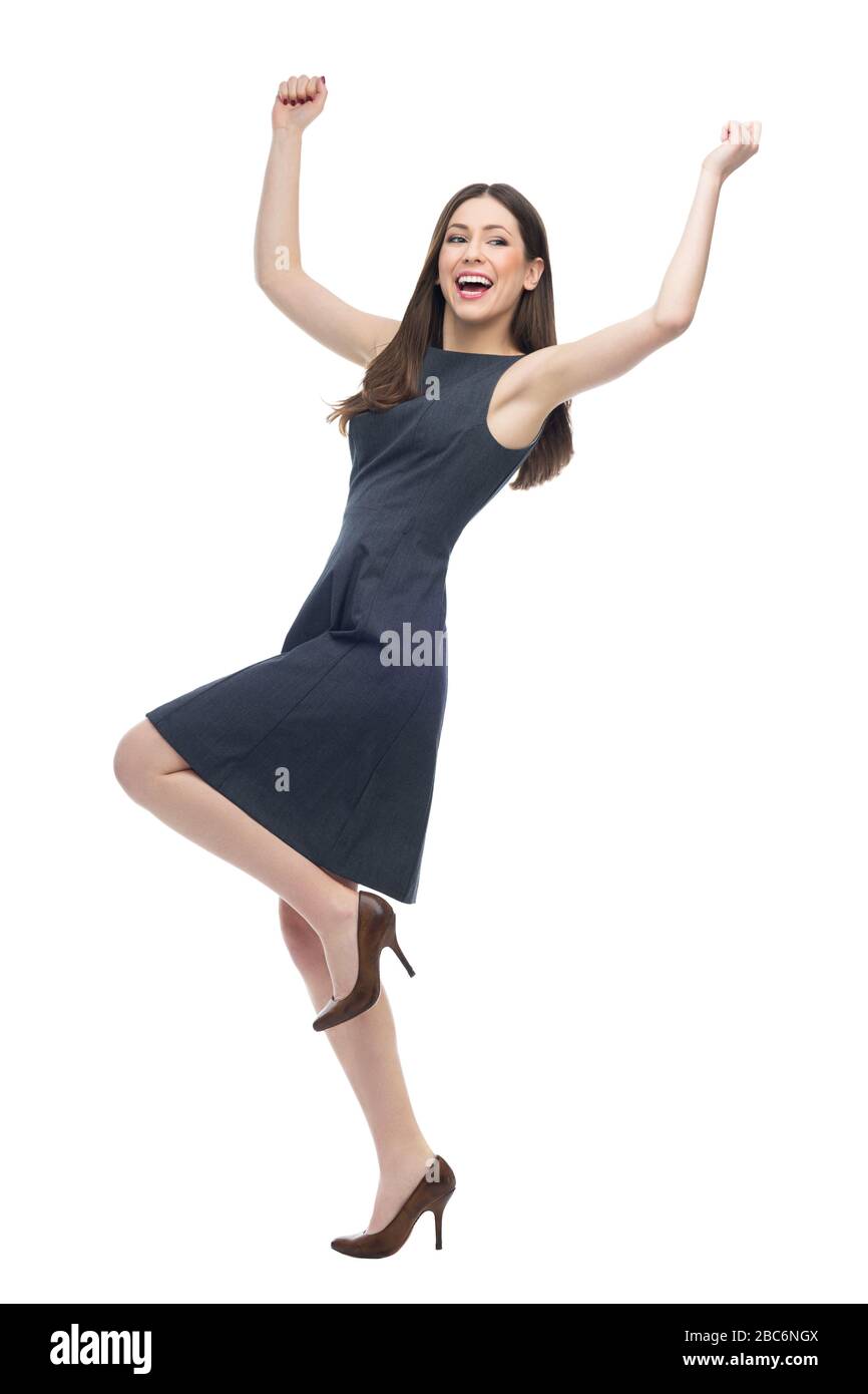 Excited woman full body shot hi-res stock photography and images - Alamy