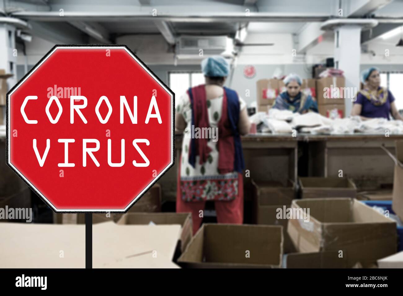 New delhi, India - 10 september 2019: coronavirus stop sign as a symbol ...