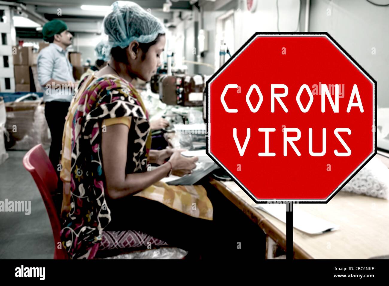 New delhi, India - 10 september 2019: coronavirus stop sign as a symbol ...