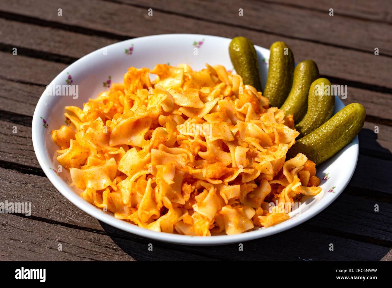 traditional hungarian potato pasta in hungarian krumplis tészta with ...