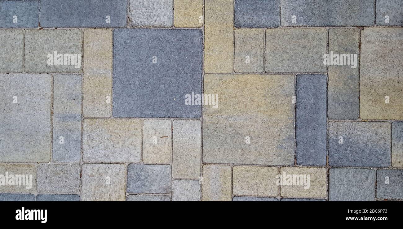 horizontal modern brick street pavement background stone blocks paved ...