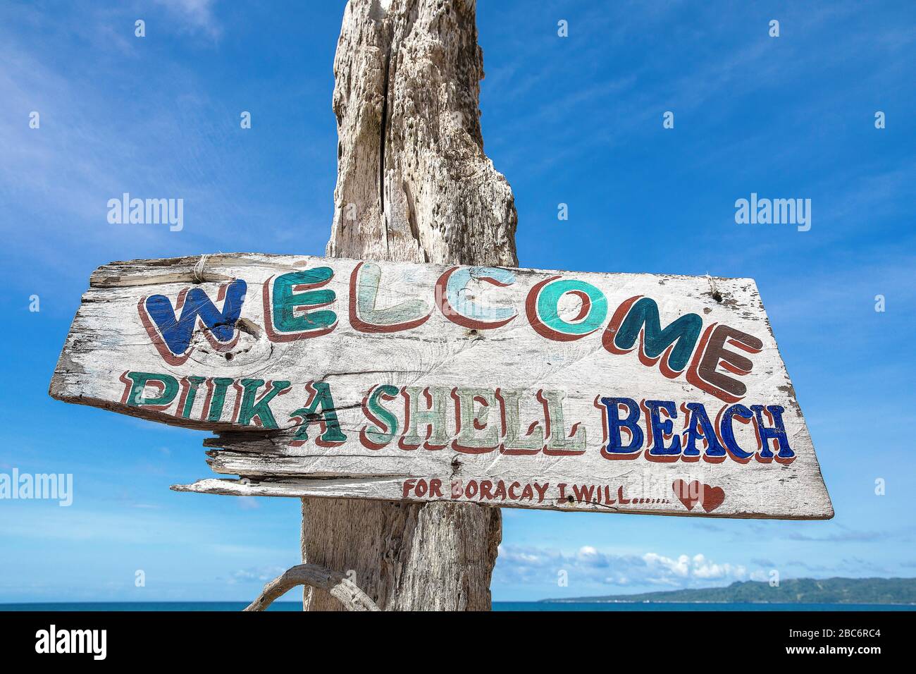 Boracay Island beautiful beach puka shell beach, Philippines Stock ...